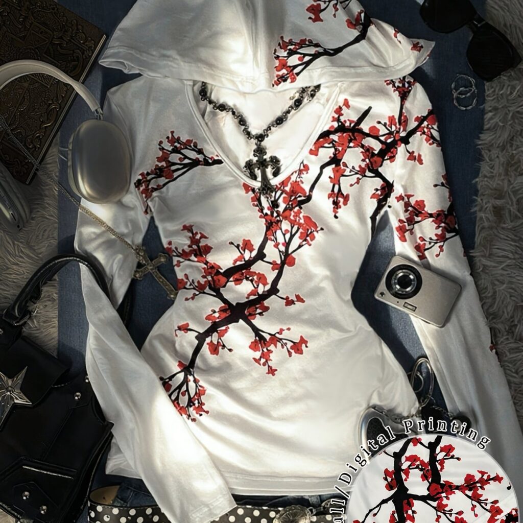 y2k womens printed t shirt plum bloom t shirt – Temu Pakistan – Color ...